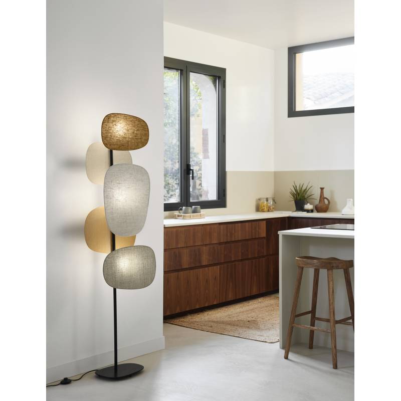 Lampadaire Screen 70's 3L Market Set Eclairage Vintage en Métal Noir ...