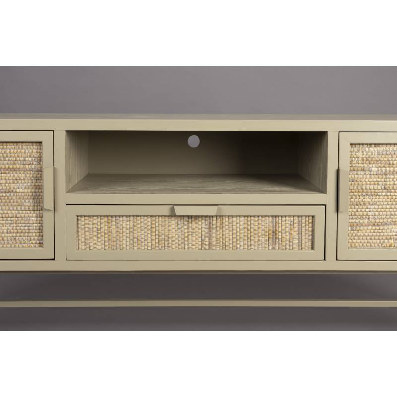 Meuble TV Yasu Dutchbone Enfilade Basse Métal Bois et Rotin Meuble de ...
