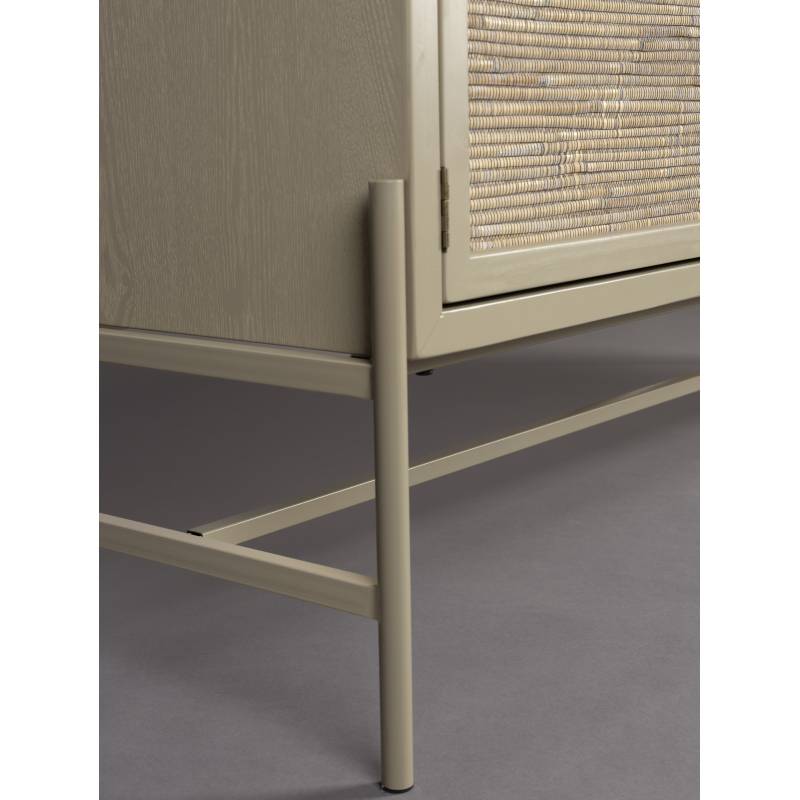 Meuble TV Yasu Dutchbone Enfilade Basse Métal Bois et Rotin Meuble de ...