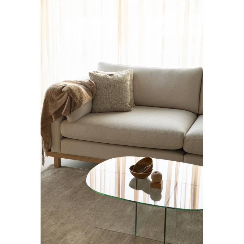 Table Basse Linea Zuiver Table de Salon Ovale en Verre Fumé Transparent ...