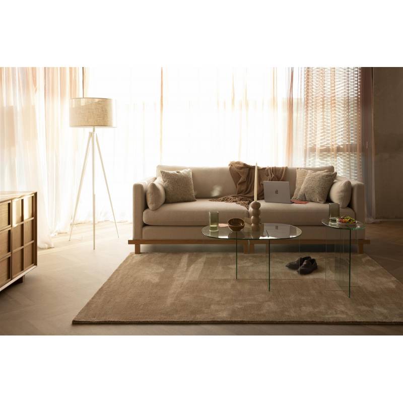 Table Basse Linea Zuiver Table de Salon Ovale en Verre Fumé Transparent ...